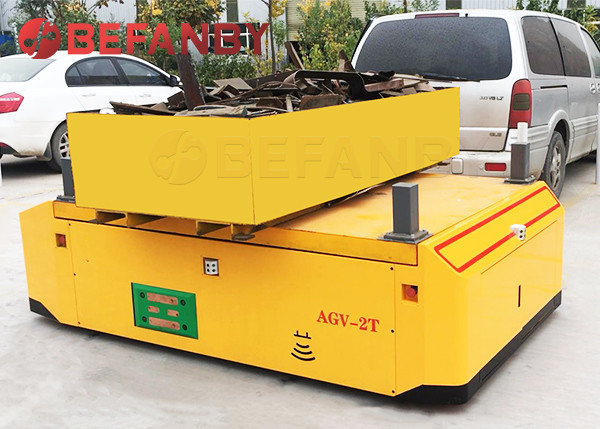 10 Ton AGV Automatic Guided Vehicle Wheel Drive Battery Cart For Auto ...