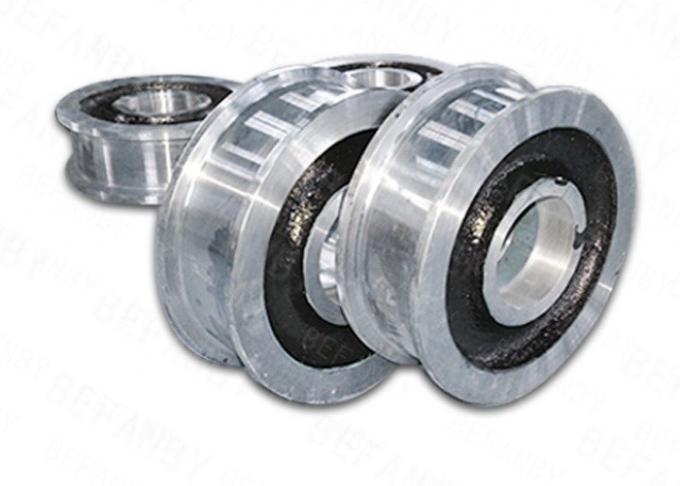Heavy Load Steel Cart Wheels , Casting Double Flanged Guide Wheels For ...