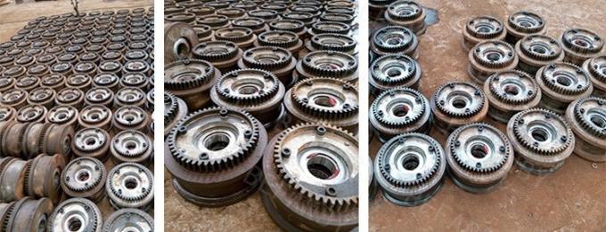 10T Rail Cart Double Flanged Steel Wheels , Mobile Cast Steel Railway ...