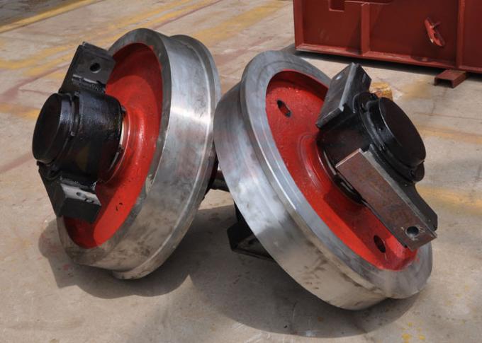 300mm Casting Steel Flanged Trolley Wheels , On Cranes Forged Steel Wheels